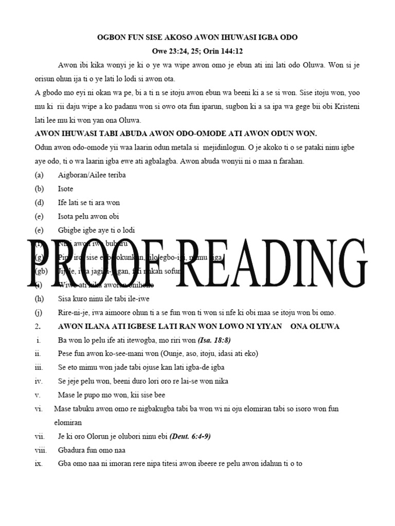 Ogbon Fun Sisi Akoso Awon Ihuwasi Igba Odo | PDF