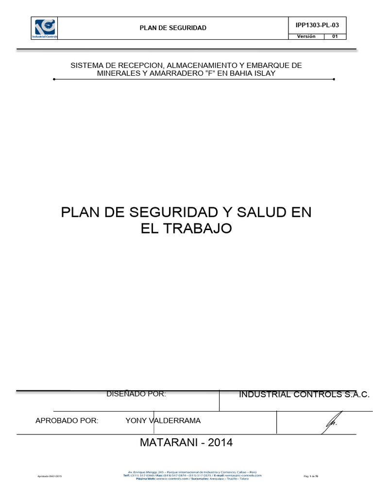 Plan de Seguridad y Salud | PDF | Seguridad y salud ocupacional | Business