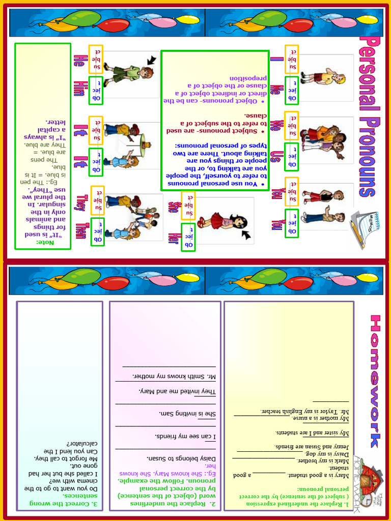 personal-p.-homework | PDF | Subject (Grammar) | Object (Grammar)
