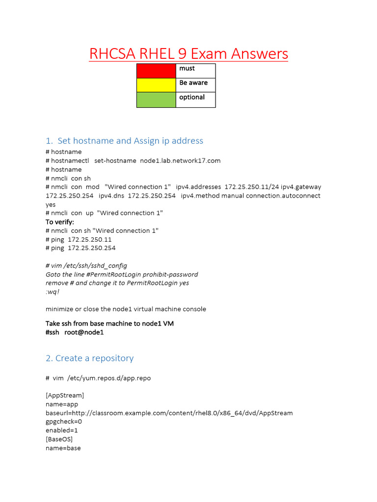 RHCSA RHEL 9 Exam Answers | PDF | Utility Software | Software