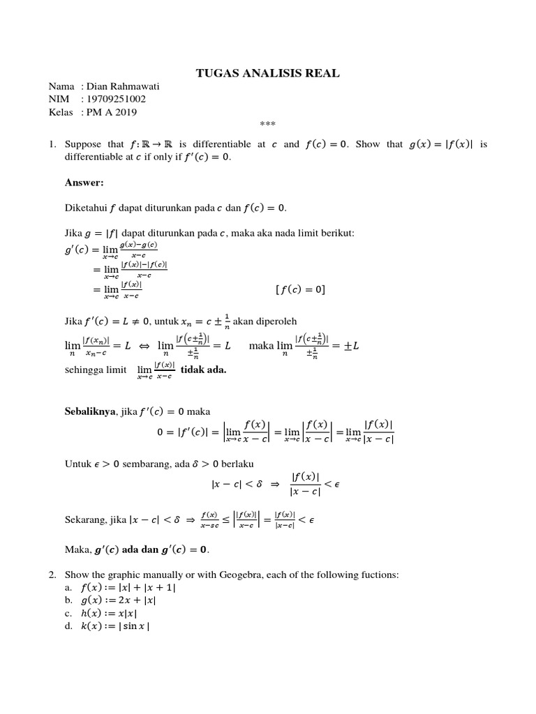 Analisis Diferensiasi Fungsi Matematika | PDF