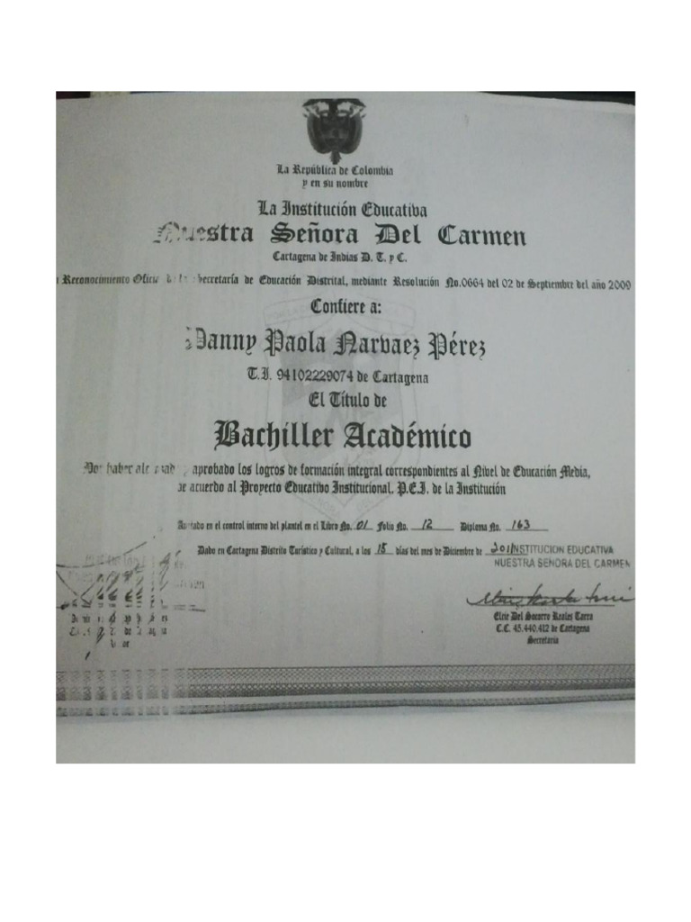 Diploma de Bachiller | PDF