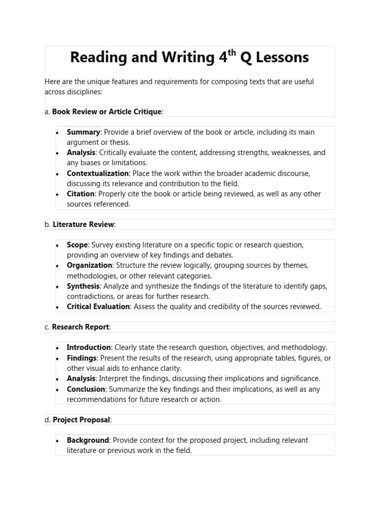 4th Quarter Lesson | Download Free PDF | Memorandum | Methodology