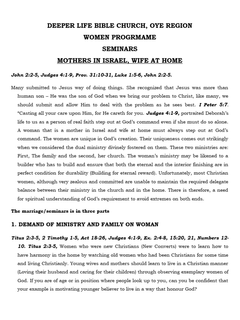 DEEPER - LIFE - BIBLE - CHURCH (Oye | PDF | Jesus | God