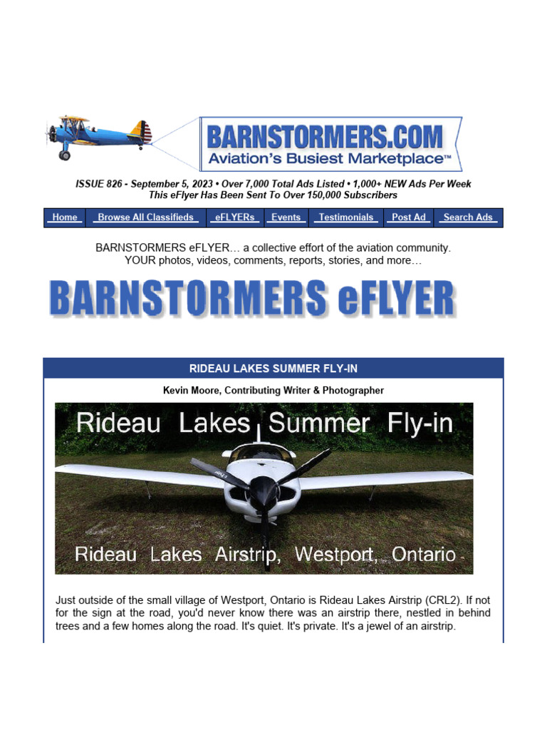 Barnstormer Article - Sept 05 | PDF | Aviation