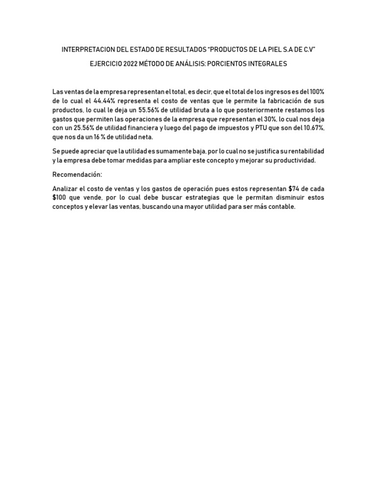 Interpretacion de Los EST. de RST. y de STC. FINC. (Practicas) | PDF ...