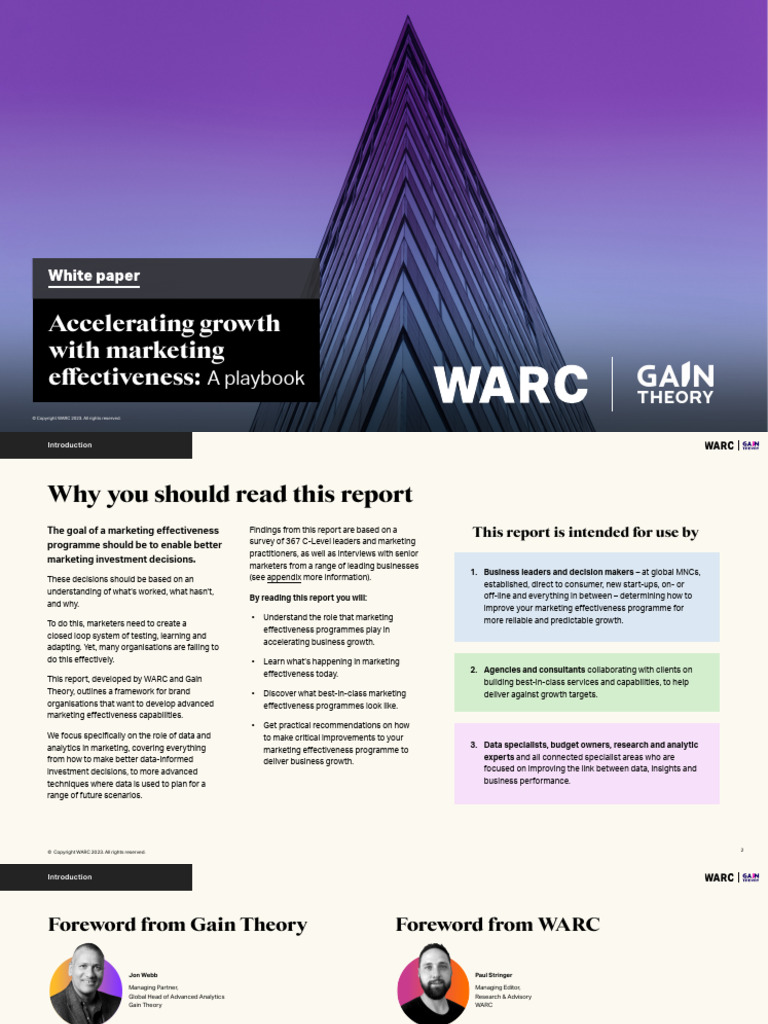 WARC - Accelerating Growth With Marketing Effectiveness | PDF | Marketing | Analytics