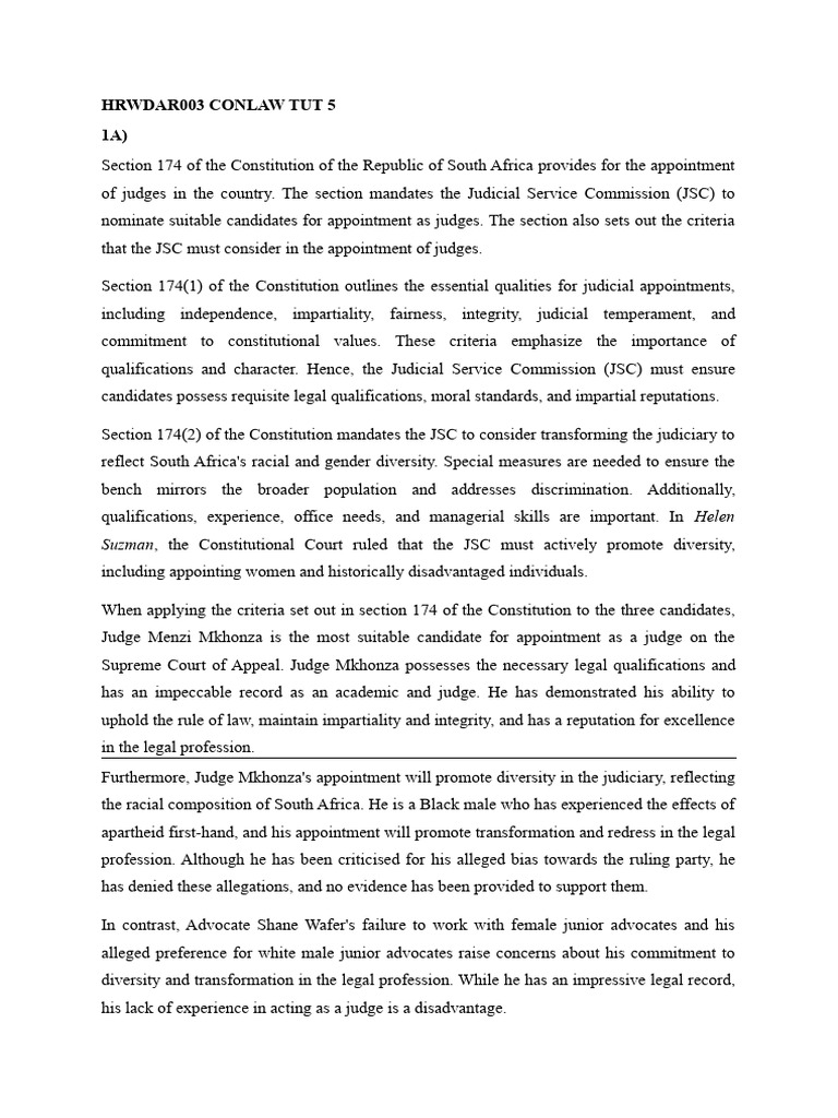 Con Law Tut | PDF | Judge | Governance