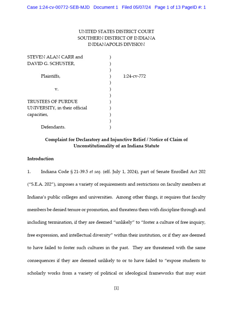 SEA 202 - Complaint | Download Free PDF | Cause Of Action | Fourteenth ...