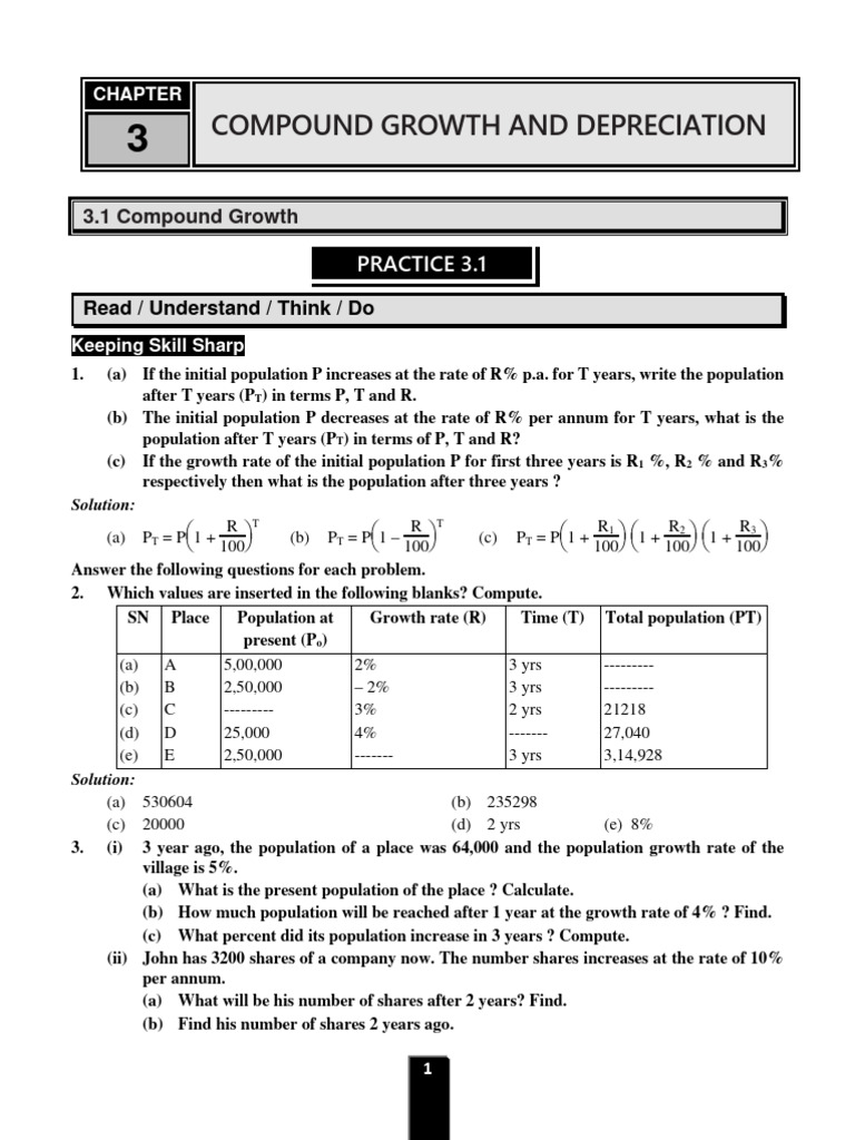 Chapter 3, Compound Growth and Depreciation | PDF