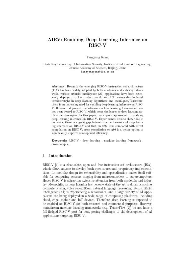 AIRV: Enabling Deep Learning Inference On | PDF | Deep Learning ...