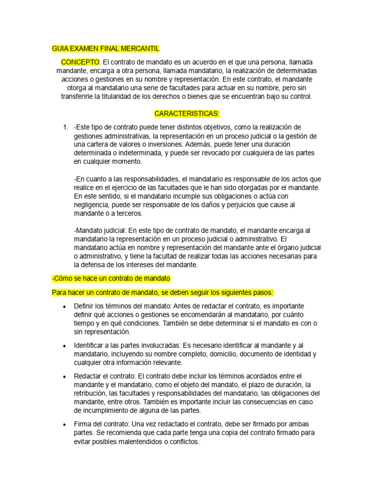 Guia Examen Final Mercantil | PDF