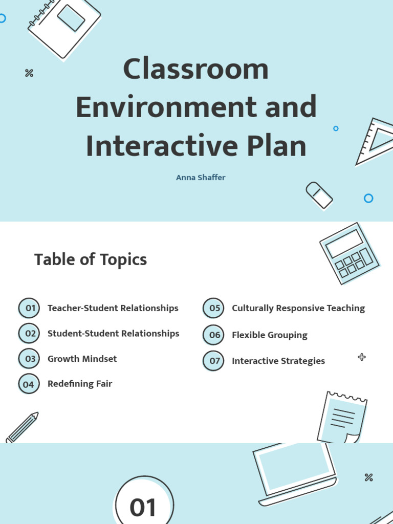 Classroom Environment and Interactive Plan | PDF | Teachers | Mindset