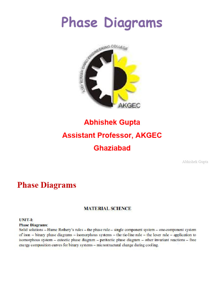 Unit 1 | PDF | Phase (Matter) | Phase Rule