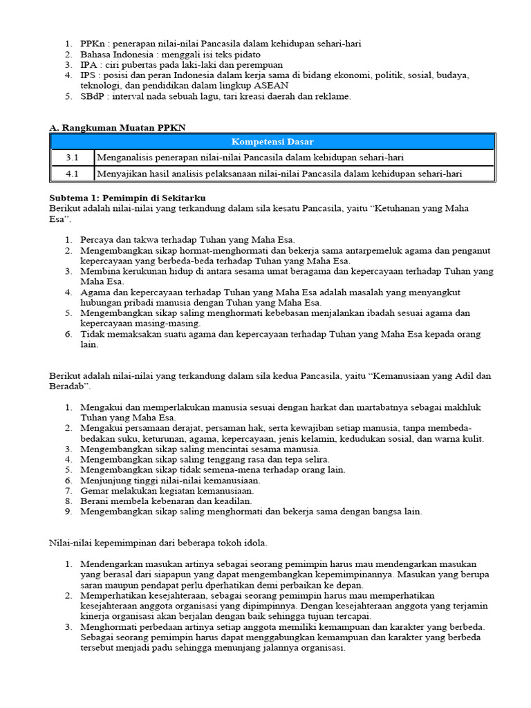 Rangkuman Tema 7 | PDF | Pengembangan Diri | Sains & Matematika