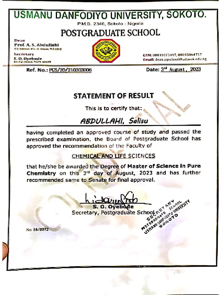 MSC Result | PDF
