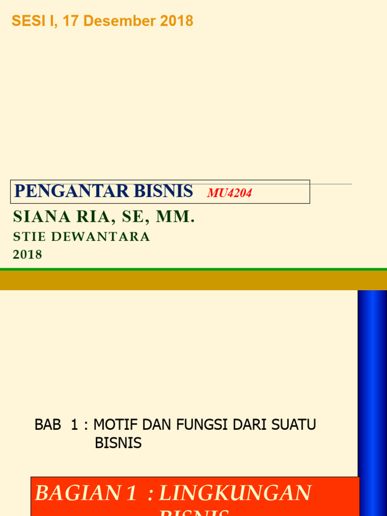 Bab 1 - Pengantar Bisnis | PDF | Bisnis