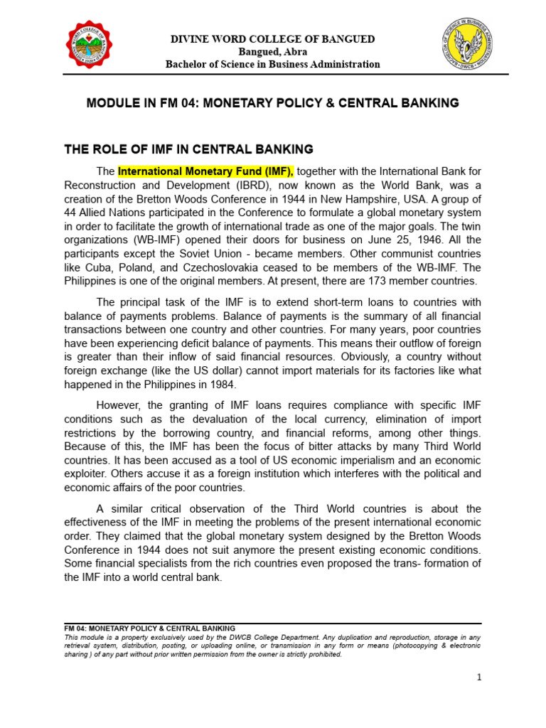 Midterm Module in FM 4 | PDF | Special Drawing Rights | Exchange Rate