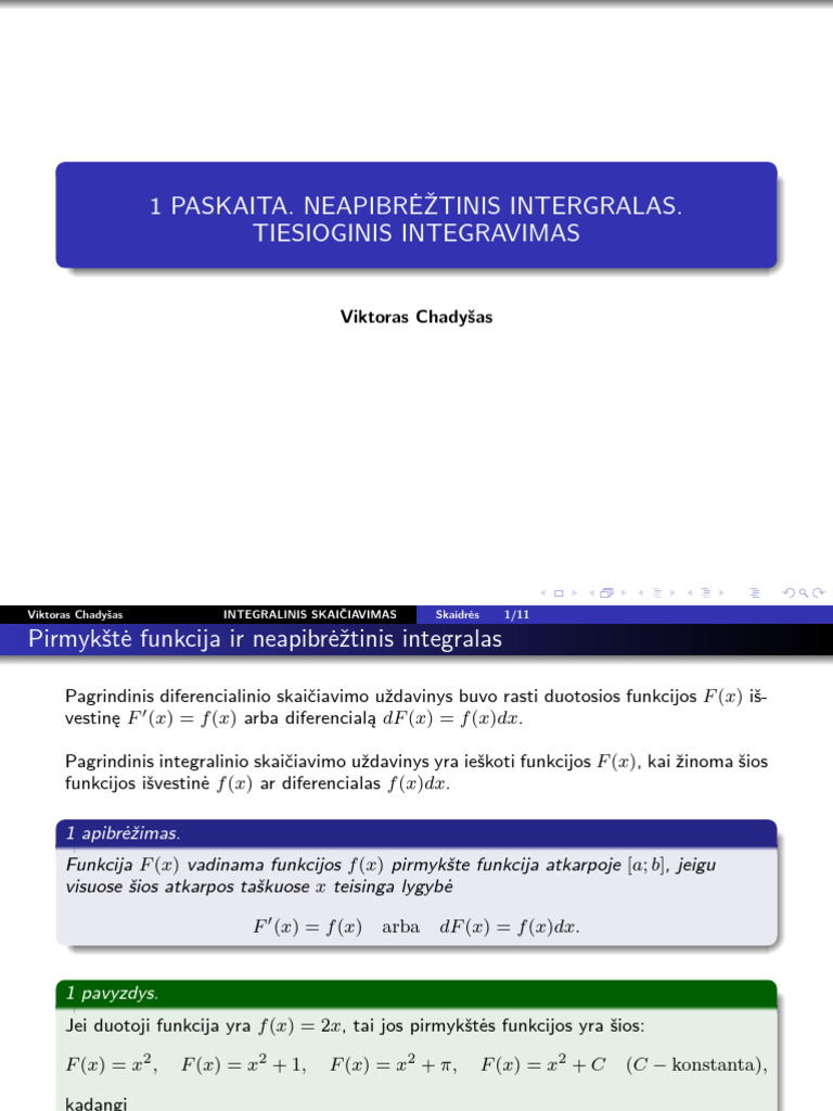 1 Paskaita Matematikos | PDF