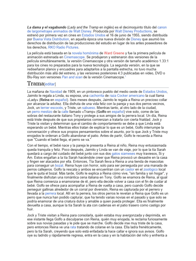 La Dama y El Vagabunddo Guin | PDF