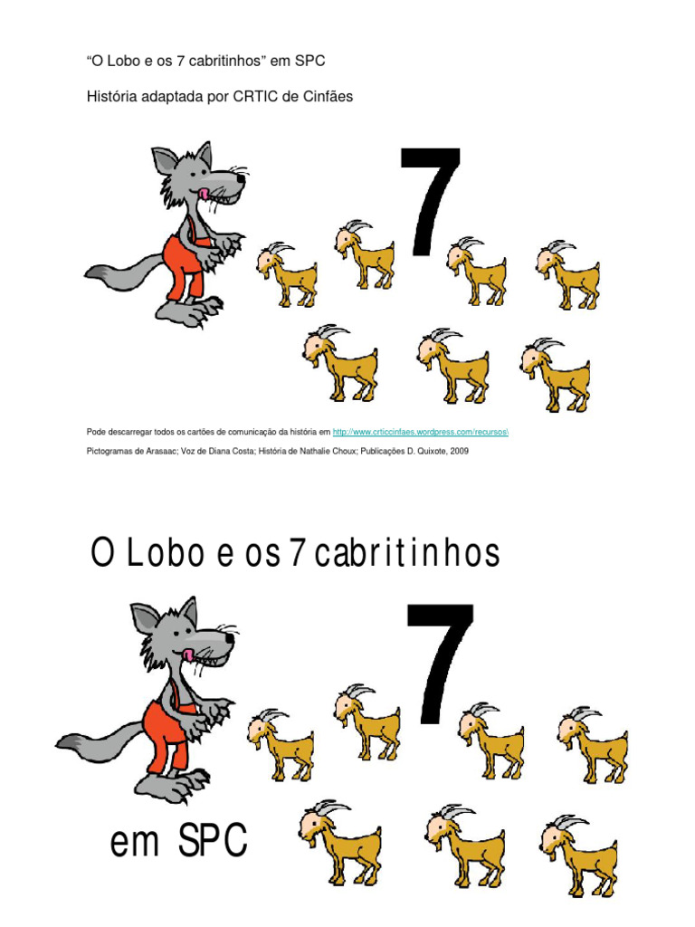 O Lobo e Os 7 Cabritinhos | PDF