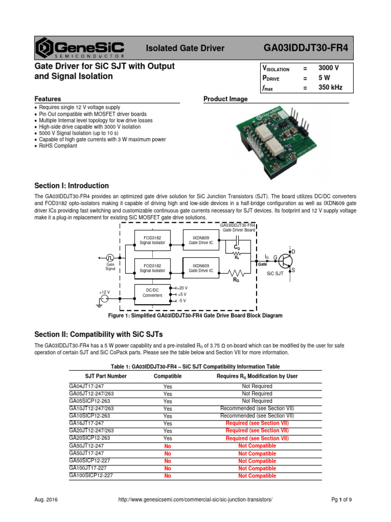 GeneSiC GT GA03IDDJT30-FR4 | PDF | Field Effect Transistor | Capacitor