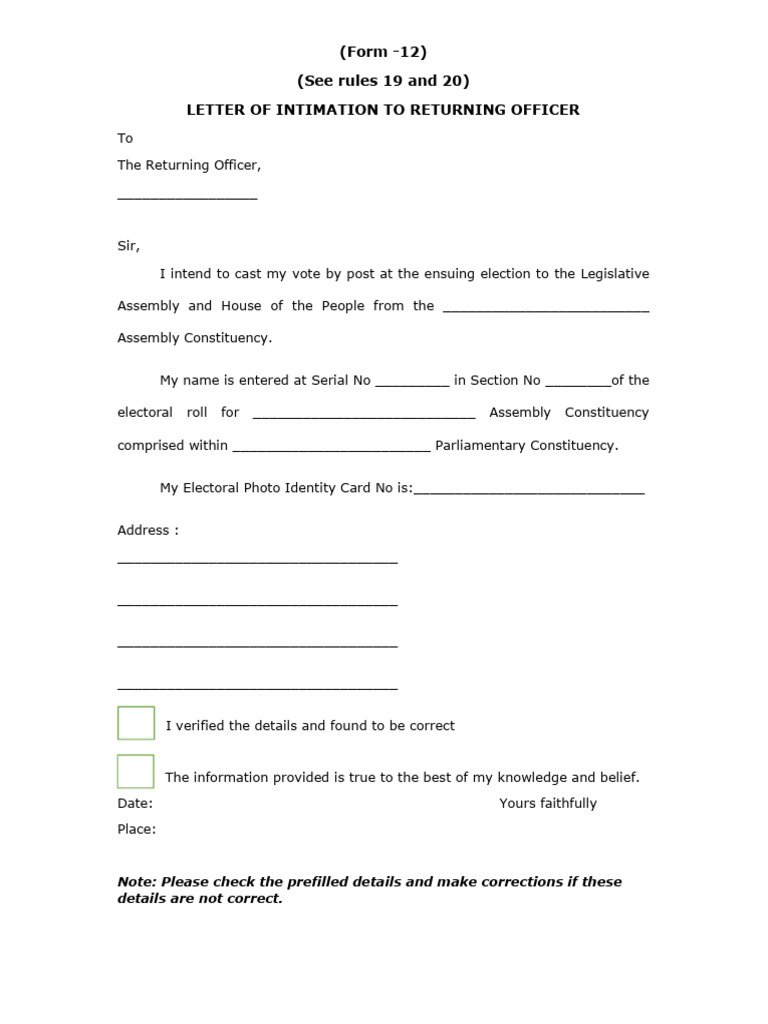 Form 12 | PDF | Politics | Law