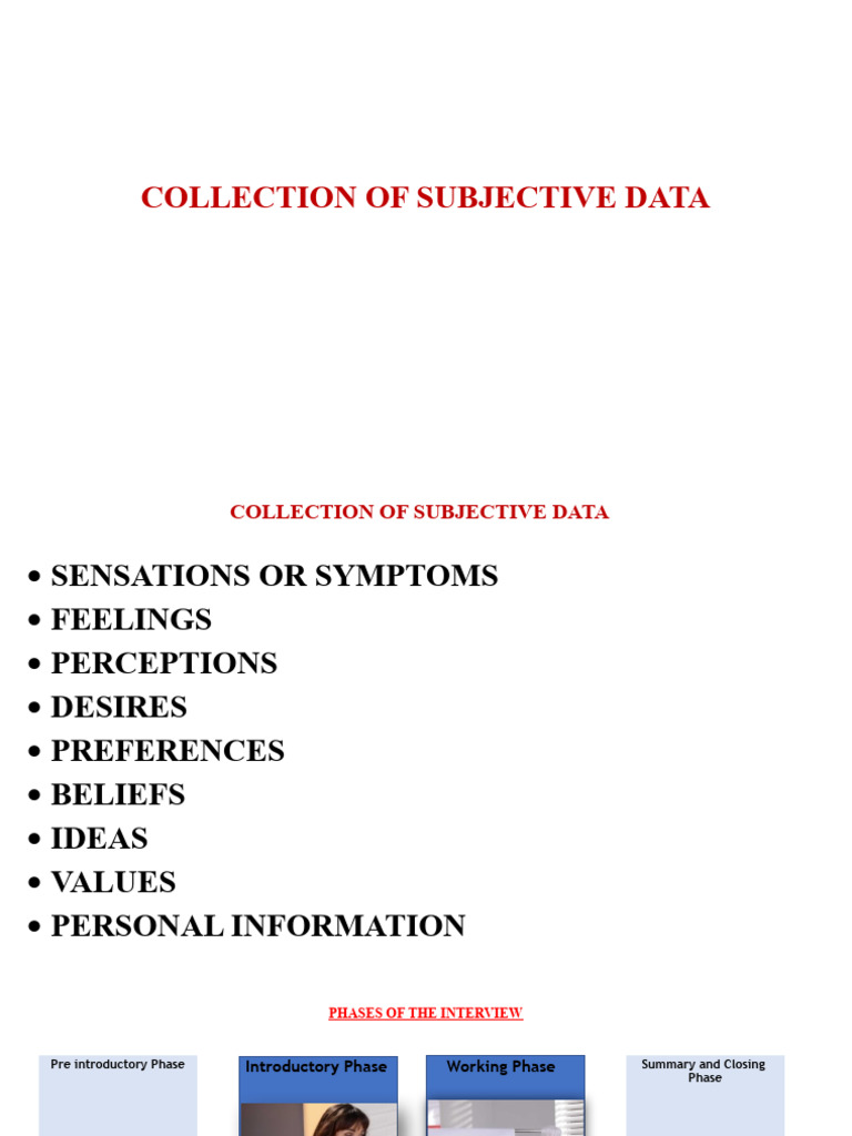 Objective and Subjective Assessment | PDF | Diseases And Disorders ...