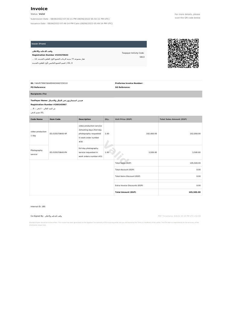 Va Lid: Invoice | Download Free PDF | Invoice | Taxes
