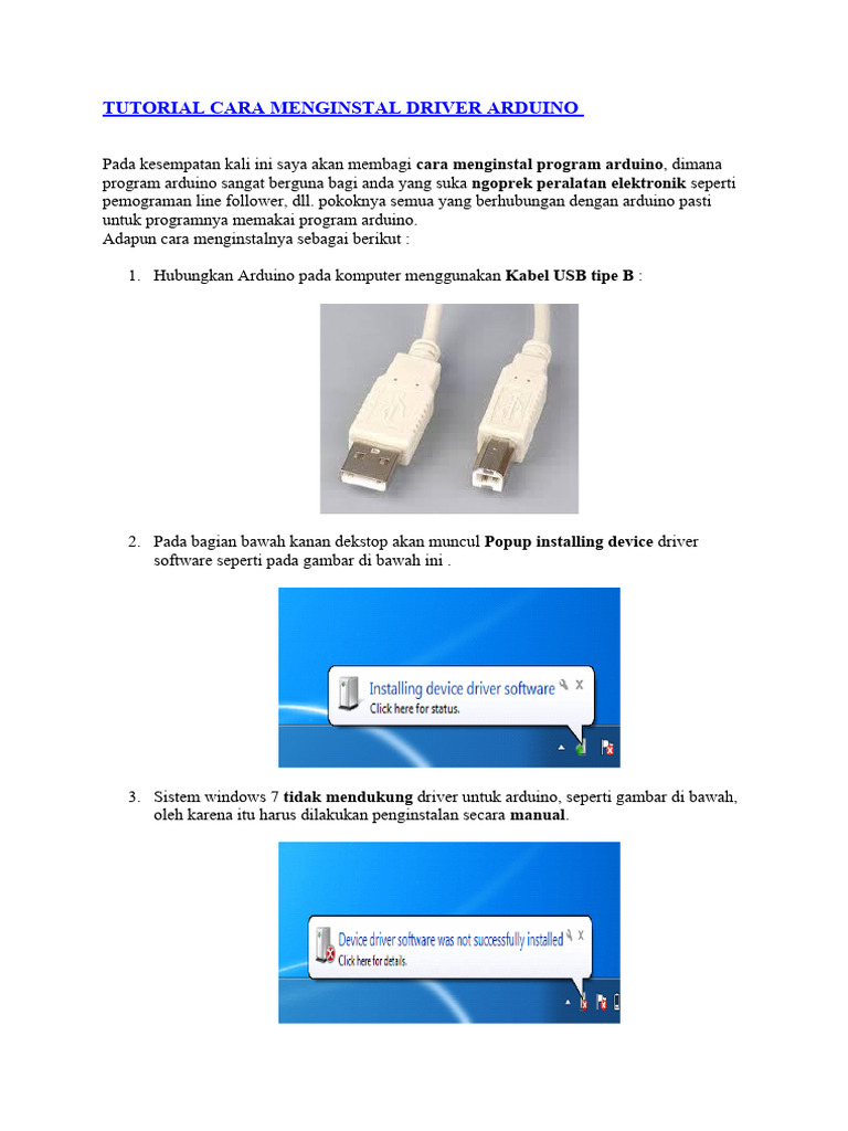 Tutorial Cara Menginstal Driver Arduino | PDF | Komputer | Teknologi ...