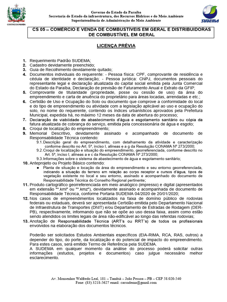 Manual Do Licenciamento Ambiental-SUDEMA - LP - LI.LO | PDF