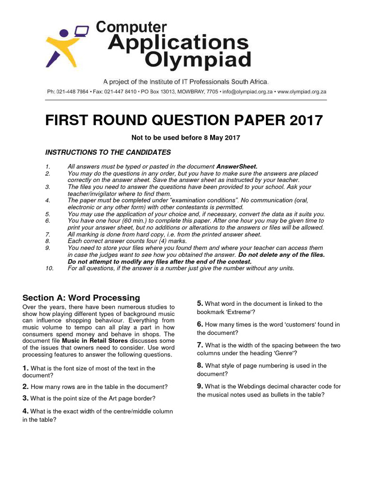 2017 AO School Round 1 | Download Free PDF | Computer File | Computing 2017 AO School Round 1 | Download Free PDF | Computer File | Computing