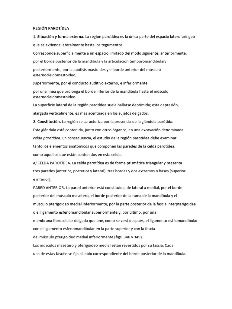 Región Parotídea | PDF | Anatomía humana | Sistema musculoesquelético