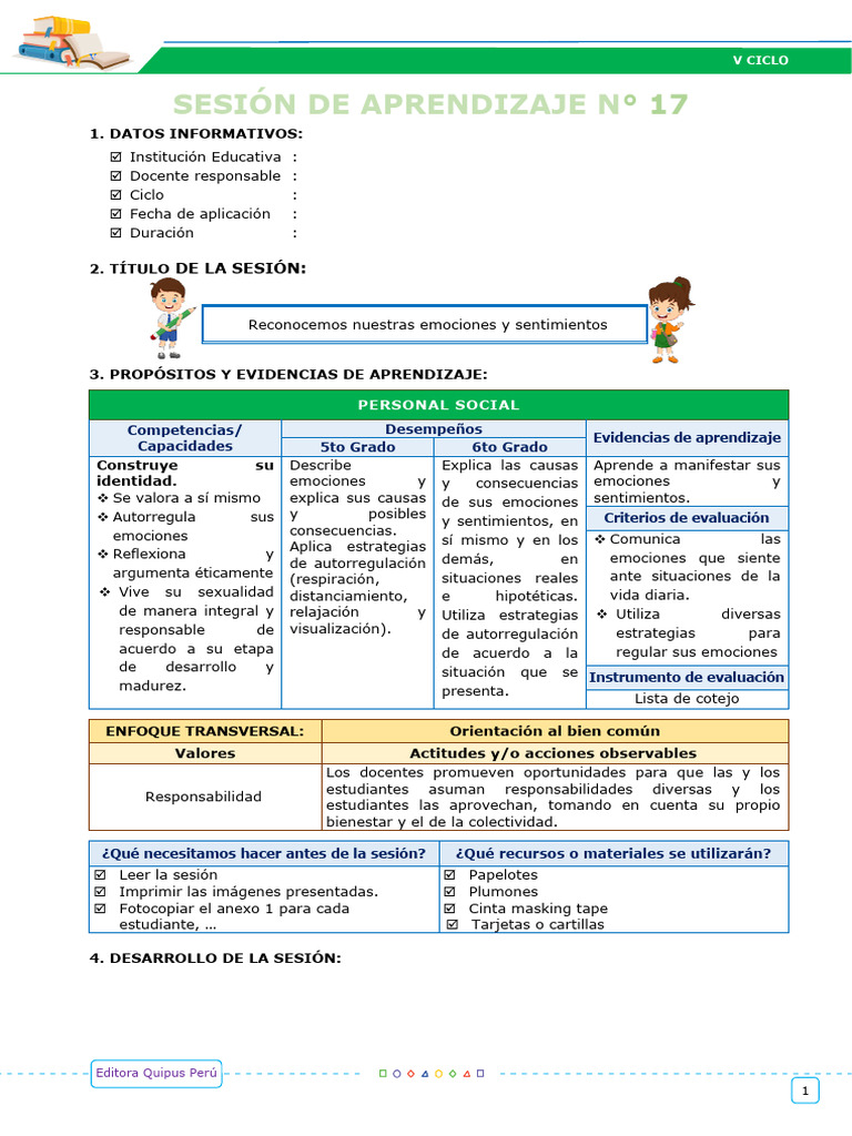 Sesiones de Aprendizaje - EDA II Semana 3 - Editora Quipus Perú | PDF | Evaluación | Aprendizaje