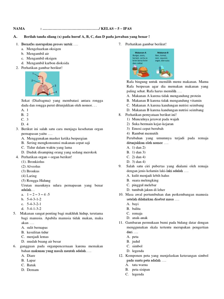 SOAL IPAS STS 2 KELAS 5 2024 | PDF