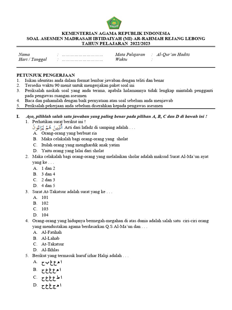 Soal Am QHD 2023 | PDF