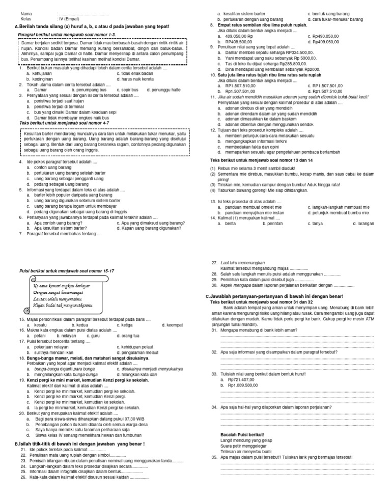 STS Bindo SMT 2 Kelas 4 - 2024 | PDF