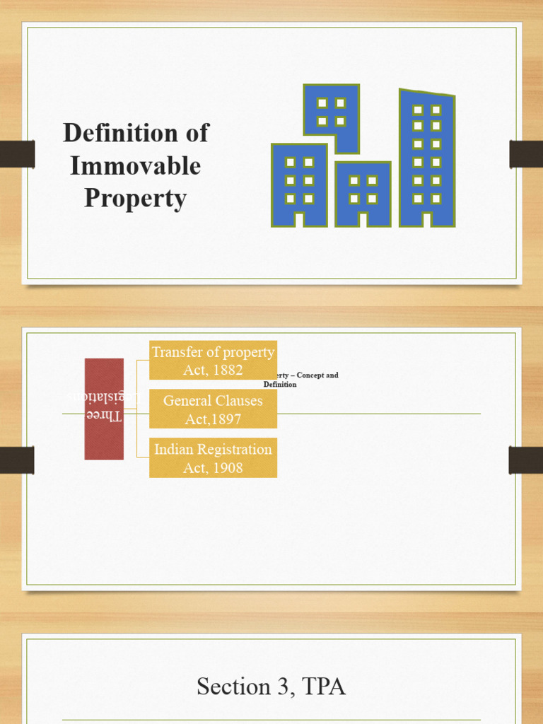 Definition of Immovable Property | PDF | Civil Law (Legal System) | Law ...