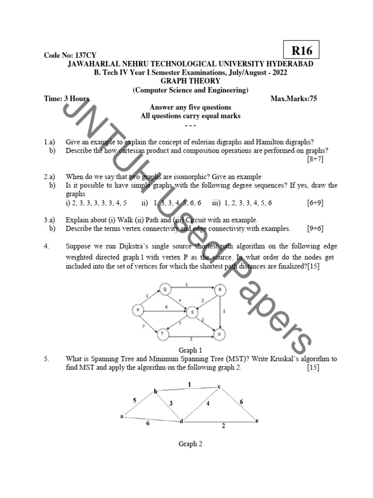 Graph Theory Q2 | PDF | Graph Theory | Mathematical Relations Graph Theory Q2 | PDF | Graph Theory | Mathematical Relations
