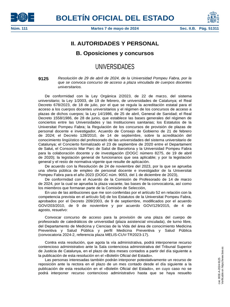 Boe A 2024 9125 | PDF | Gobierno