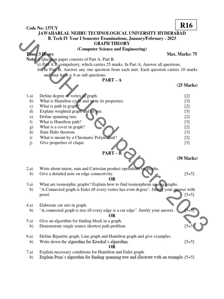 Graph Theory Q3 | Download Free PDF | Graph Theory | Mathematical Relations