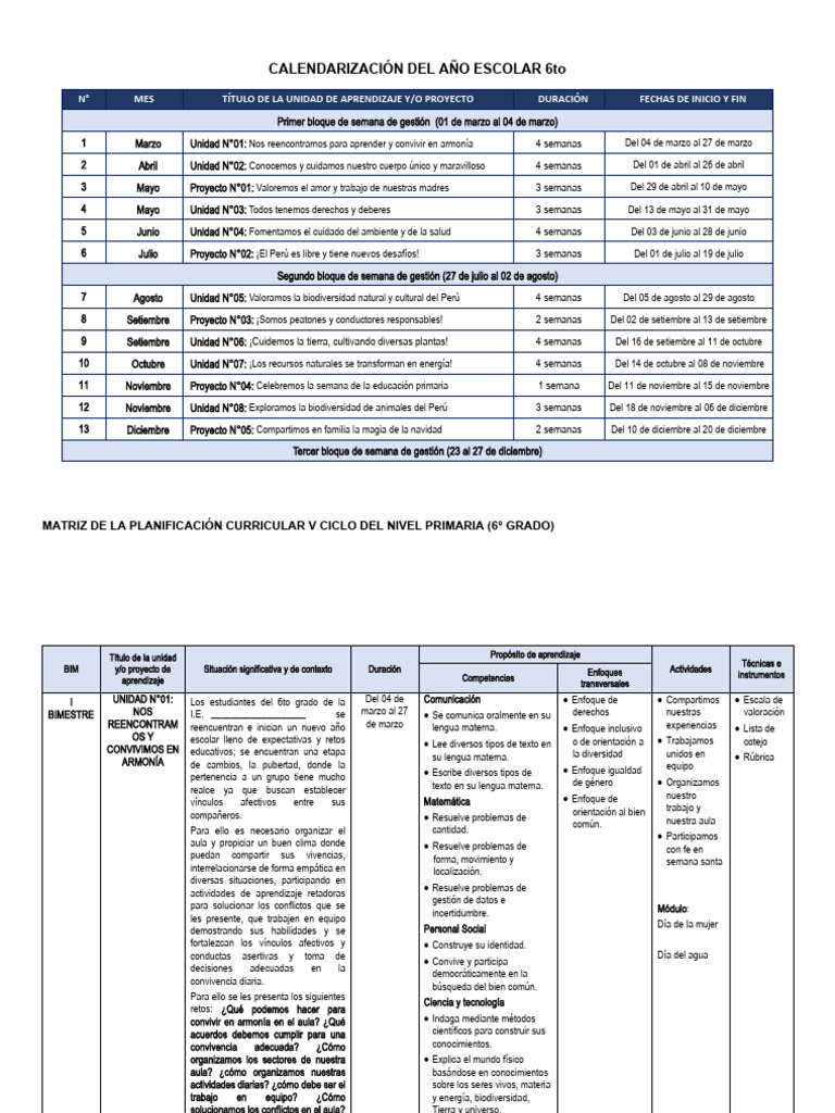 Planificacion de 6to | Descargar gratis PDF | Aprendizaje | Alimentos