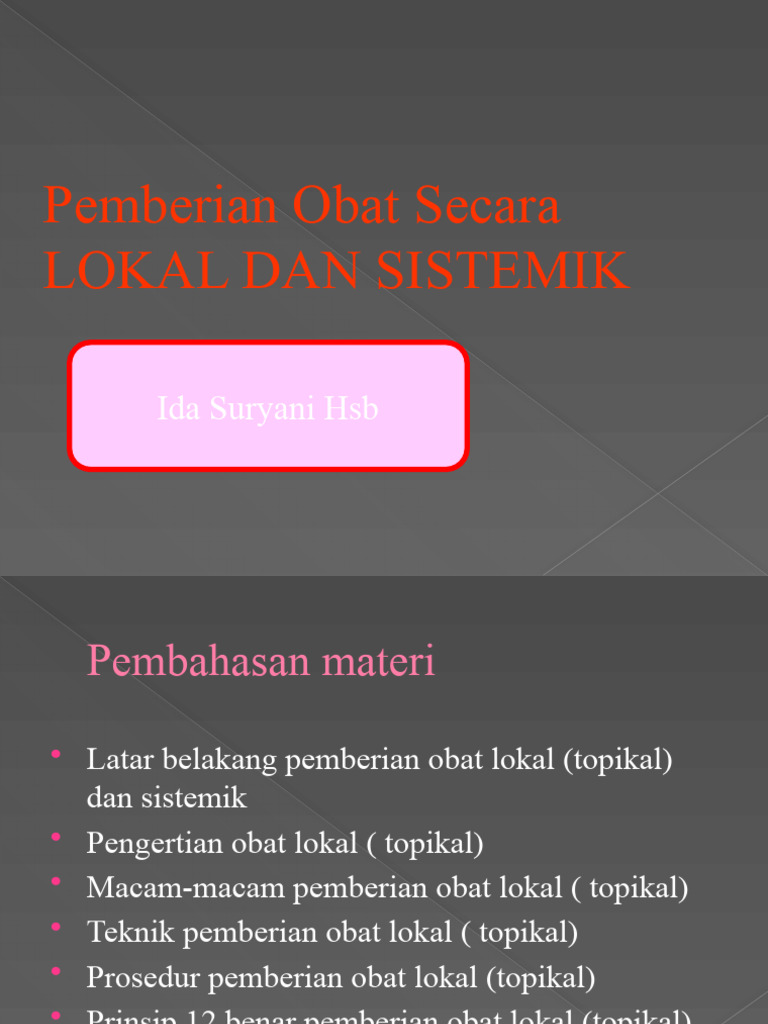Pemberian Obat Topikal, 2024 | PDF