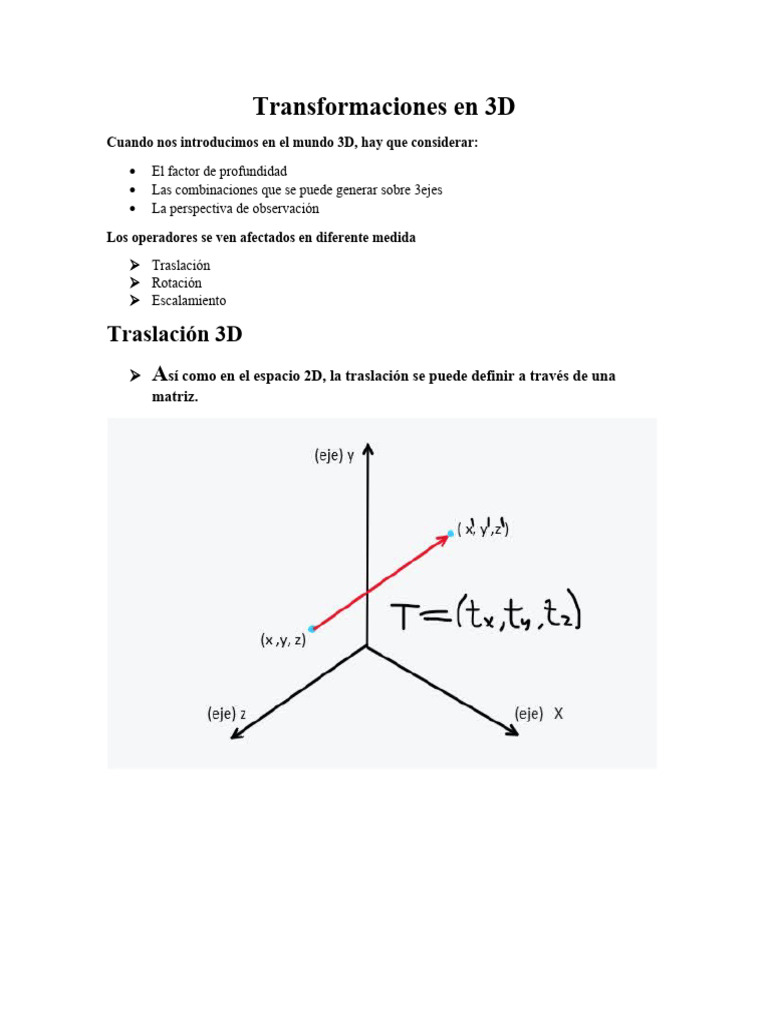 Transformaciones en 3D | PDF