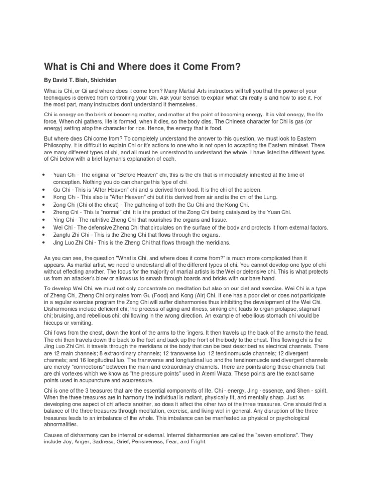 What is Chi and Where Does It Come From | PDF | Qi | Clinical Medicine