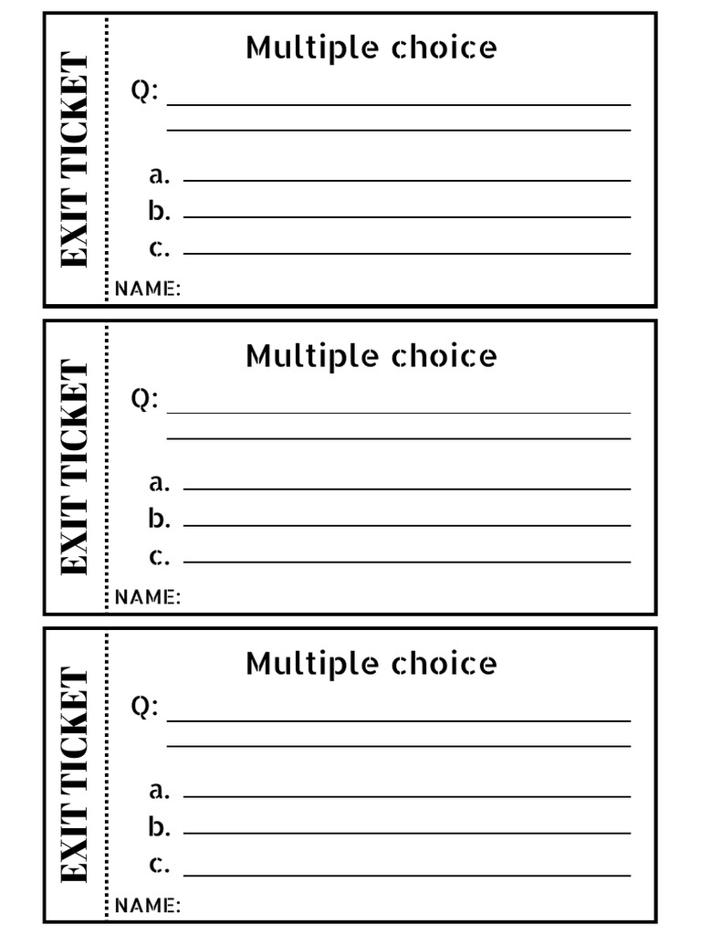 Multiple Choice Exit Ticket | PDF