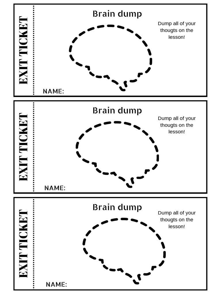 Brain Dump Exit Ticket | PDF