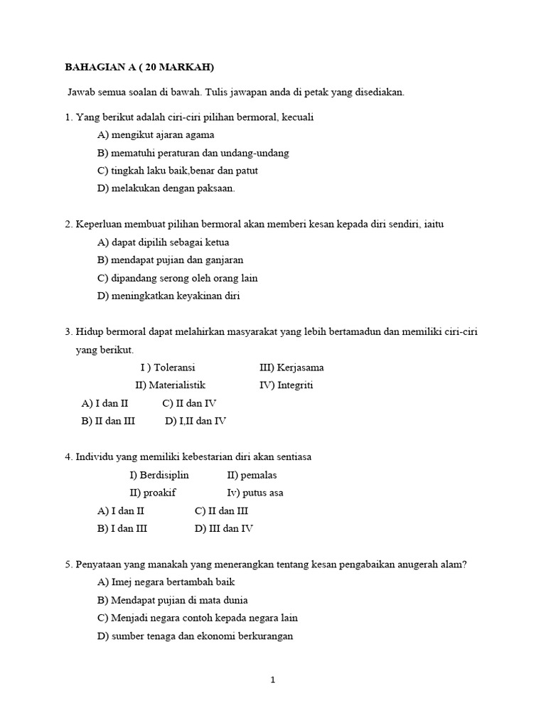 Moral Form 3 With Skema | PDF | Ilmu Sosial