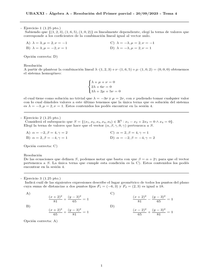 2023 2C 1P T4 Resuelto | Descargar gratis PDF | Elipse | Física Matemática