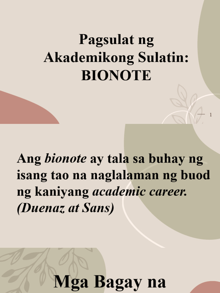 Pagsulat NG Bionote | PDF